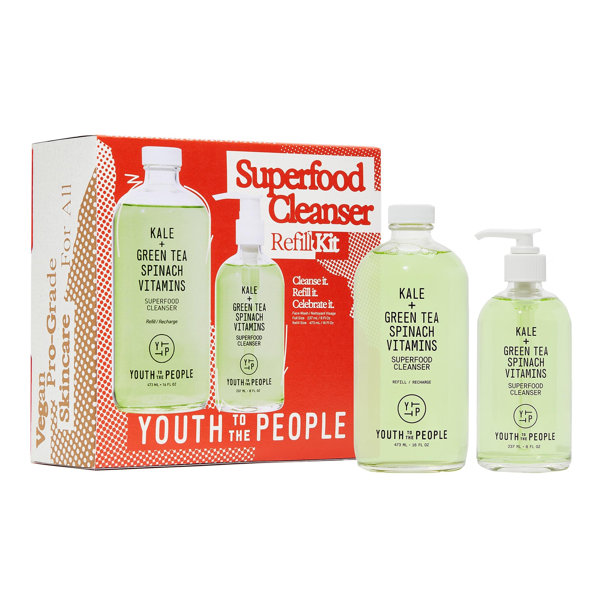 Youth To The People Superfood Cleanser Refill Kit - 8oz Pump Bottle + 16oz Refill