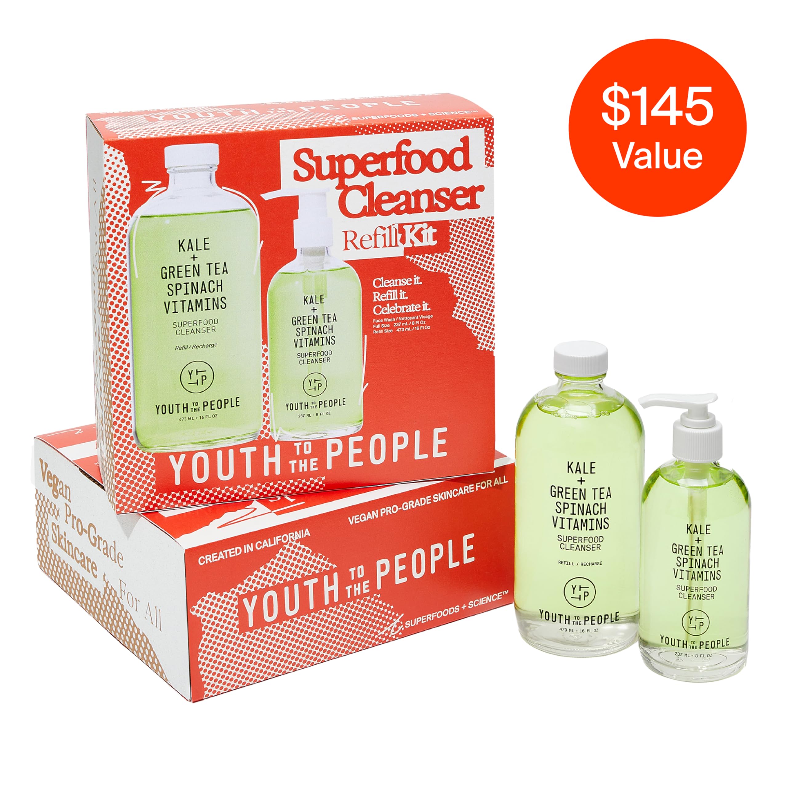 Youth To The People Superfood Cleanser Refill Kit - 8oz Pump Bottle + 16oz Refill