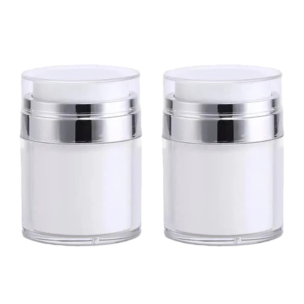 2pcs 30ml Airless Pump Bottle, Airless Pump Jar, Moisturiser Pump Dispenser, Airless Pump Jars, Drunk Elephant Container, Suitable for Filling Travel Foundation, Cream, Lotion, Moisturizer