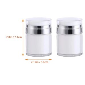 2pcs 30ml Airless Pump Bottle, Airless Pump Jar, Moisturiser Pump Dispenser, Airless Pump Jars, Drunk Elephant Container, Suitable for Filling Travel Foundation, Cream, Lotion, Moisturizer