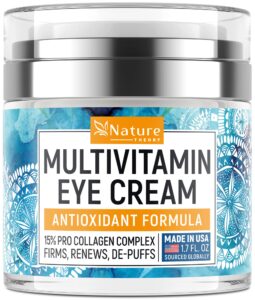 eye cream for dark circles and puffiness - retinol eye cream with collagen & hyalurnic acid - made in usa - under eye cream anti aging - eye bags treatment for women - under eye cream for dark circles