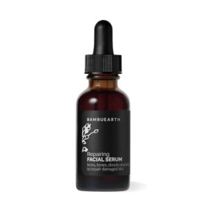 bambu earth cold-pressed repairing facial serum - organic ingredients - rosehip and vitamin c facial serum for women to help even skin tone and recover from hyperpigmentation & sun damage (1 oz)