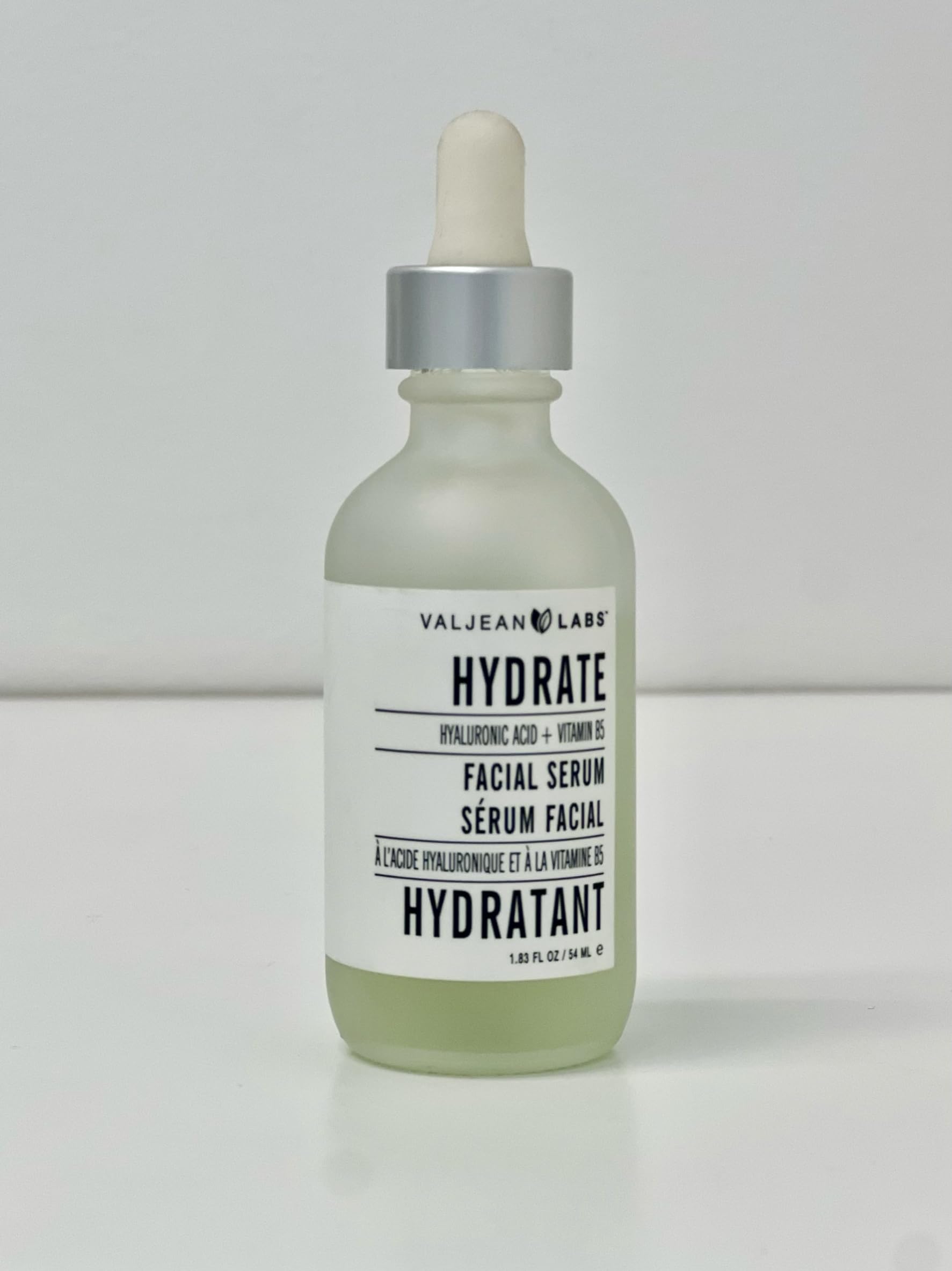 Valjean Labs Facial Serum, Hydrate | Hyaluronic Acid + Vitamin B5 | Helps to Hydrate and Plump Skin and Restore Elasticity | Paraben Free, Cruelty Free, Made in USA (1.83 oz)