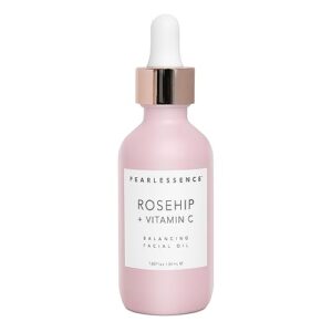 pearlessence rosehip balancing facial oil + rosehip fruit oil & vitamin c | daily hydration to help balance & revive skin | made in usa & cruelty free