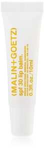 malin + goetz spf 30 lip balm, 0.3fl oz, 10ml – water resistant lip moisturizer, spf lip balm, sun protection lip care products, sunscreen for lips, lip treatment