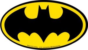 square deal recordings & supplies batman - black bat logo on yellow oval - sticker/decal