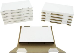 10 white fold-up cardboard standard single dvd case mailers #dvbc01 - shipping boxes / containers with lock-in tab