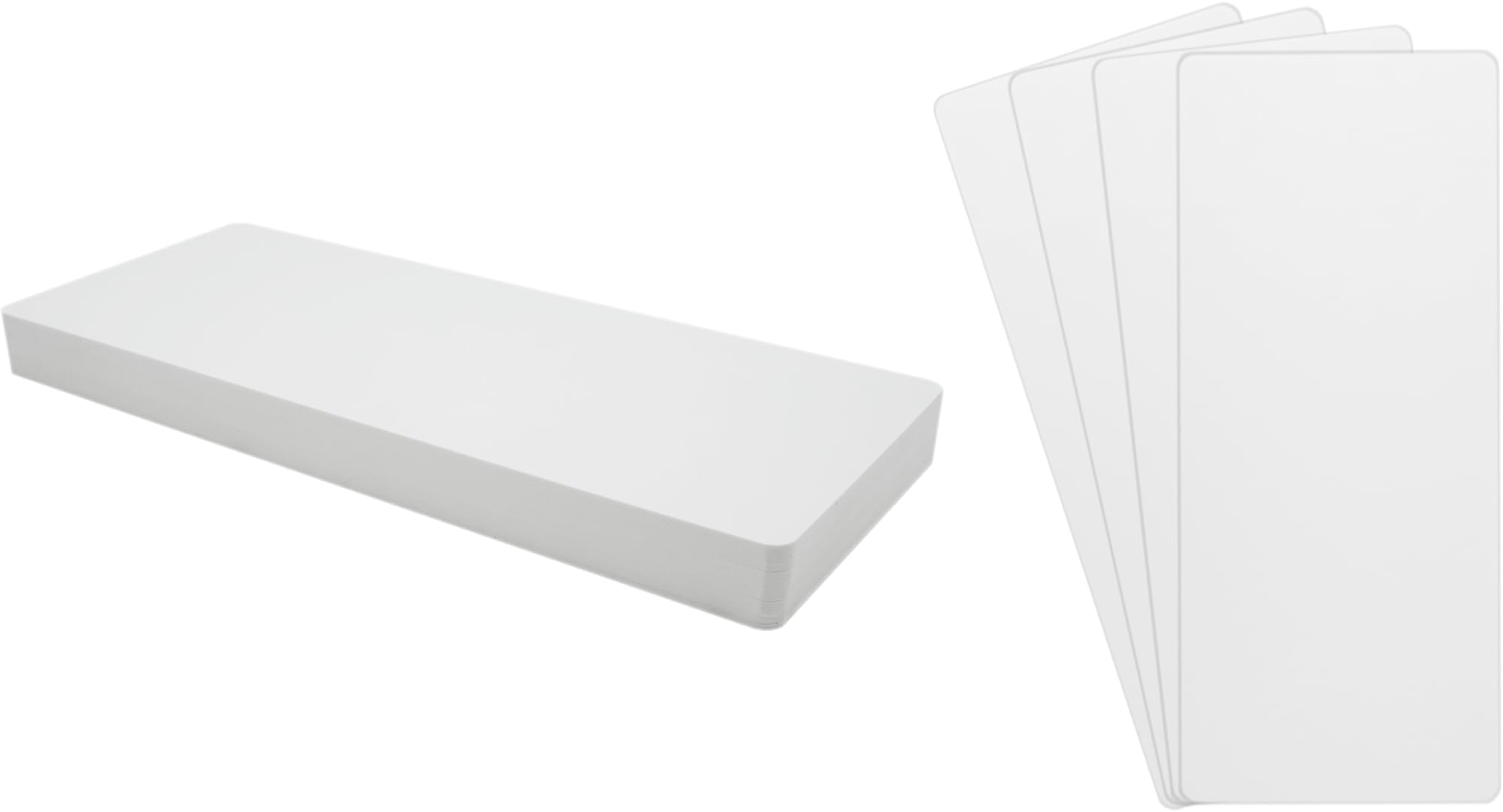 (30) 12" Record Divider Cards - FULL CUT NARROW- White, Heavy Duty 40mil - 6" x 14 1/4" - #12NS14NWH40