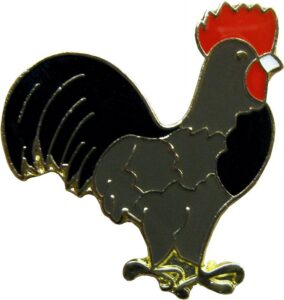 square deal recordings & supplies rooster - enamel pin