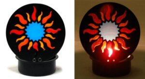 miniature sun black metal tealight candle holder - 2.5" x 3" (candleholder / celestial)