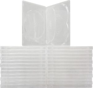 (25) 5-disc capacity super clear 14mm dvd empty replacement cases with wrap around sleeve #dv5r14cl