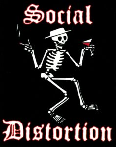 social distortion - skeleton holding martini & cigarette logo - sticker / decal