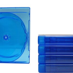 (5) Empty 21mm Thick SIX DISC CAPACITY Blue Replacement Boxes / Cases for Blu-Ray DVD Movies - Holds 6 Discs #BR6R21BL