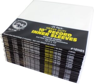 (500) 10" record inner sleeves - high density polyethylene - 10-1/8" x 10"