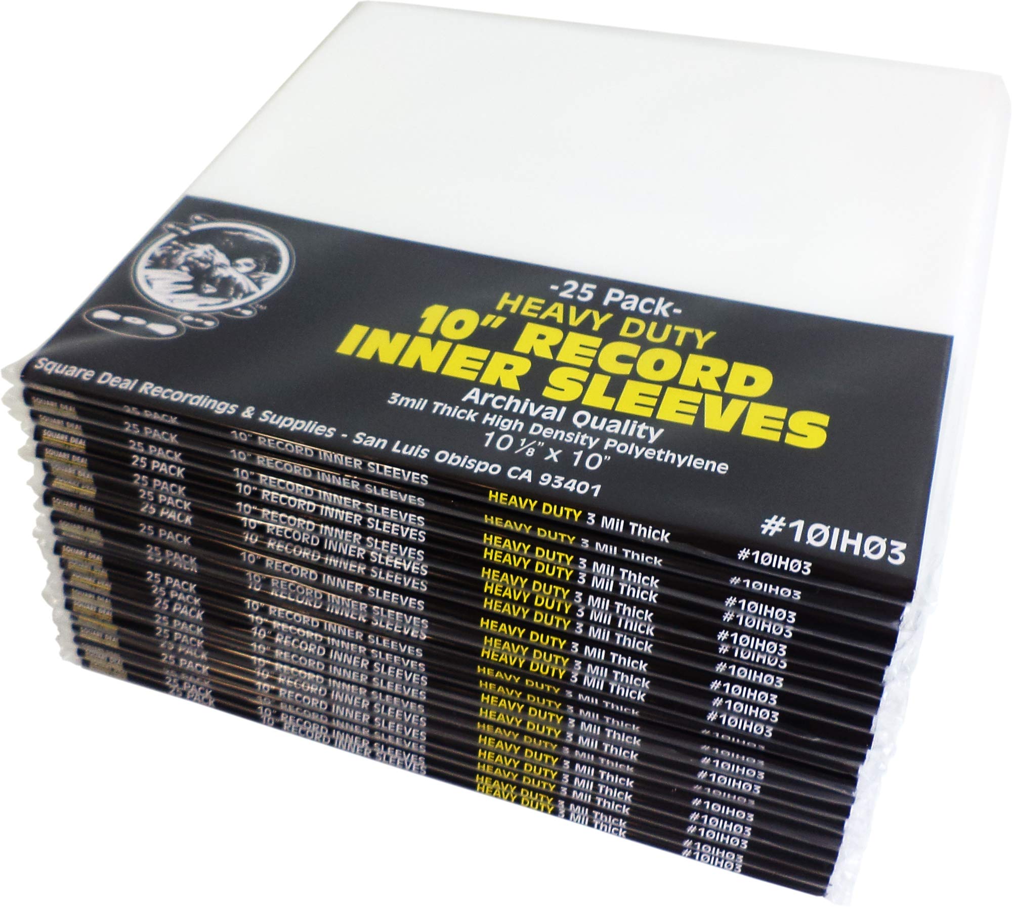 (500) 10" Record Inner Sleeves - High Density Polyethylene - 10-1/8" x 10"