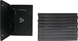 squaredealonline - dv2r14bkwt - standard 14mm dvd cases - 2 disc capacity - black - (10 pack)