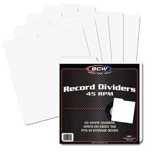 50 count 7" - 45 rpm record dividers fit in 45 rpm record storage boxes