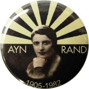 ayn rand - faceshot 1905-1982 - 1.5" round button