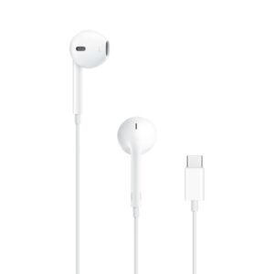 apple earpods headphones with usb-c plug, wired ear buds with built-in remote to control music, phone calls, and volume