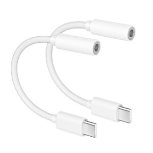 [mfi certified] 2 pack headphone adapter for iphone 15,usb type c to 3.5mm female headphone jack adapter aux audio dongle compatible with iphone 15/15 plus/15 pro/15 pro max,galaxy s23 s22 ultra