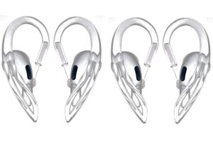 ear hook compatible with airpods pro compatible with airpods 3/2/1, jnsa ear hooks 4 pcs 2 pairs for airpod pro/3/2/1, transparent 2pair