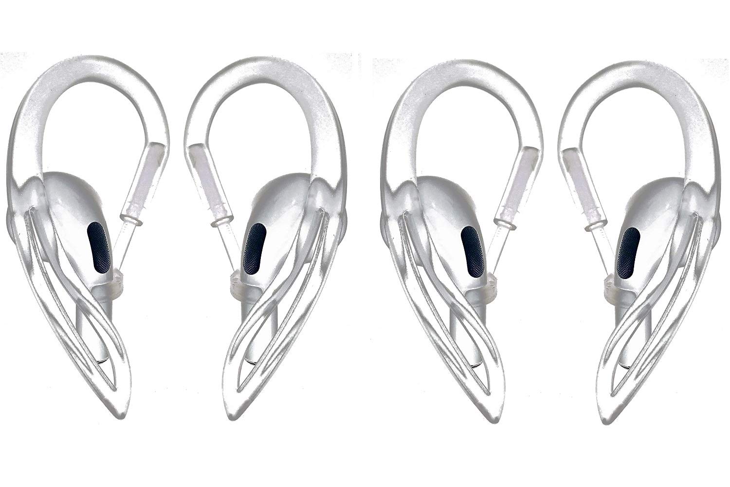 Ear Hook Compatible with AirPods Pro Compatible with AirPods 3/2/1, JNSA Ear Hooks 4 PCS 2 Pairs for AirPod Pro/3/2/1, Transparent 2Pair