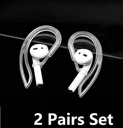 Ear Hook Compatible with AirPods Pro Compatible with AirPods 3/2/1, JNSA Ear Hooks 4 PCS 2 Pairs for AirPod Pro/3/2/1, Transparent 2Pair