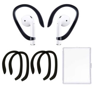 2 pairs ear hooks accessories compatible with apple airpods 1 & 2 & 3 and pro sports headset earhooks great with cycling,gym,dancing,running,fishing and other sports (black)