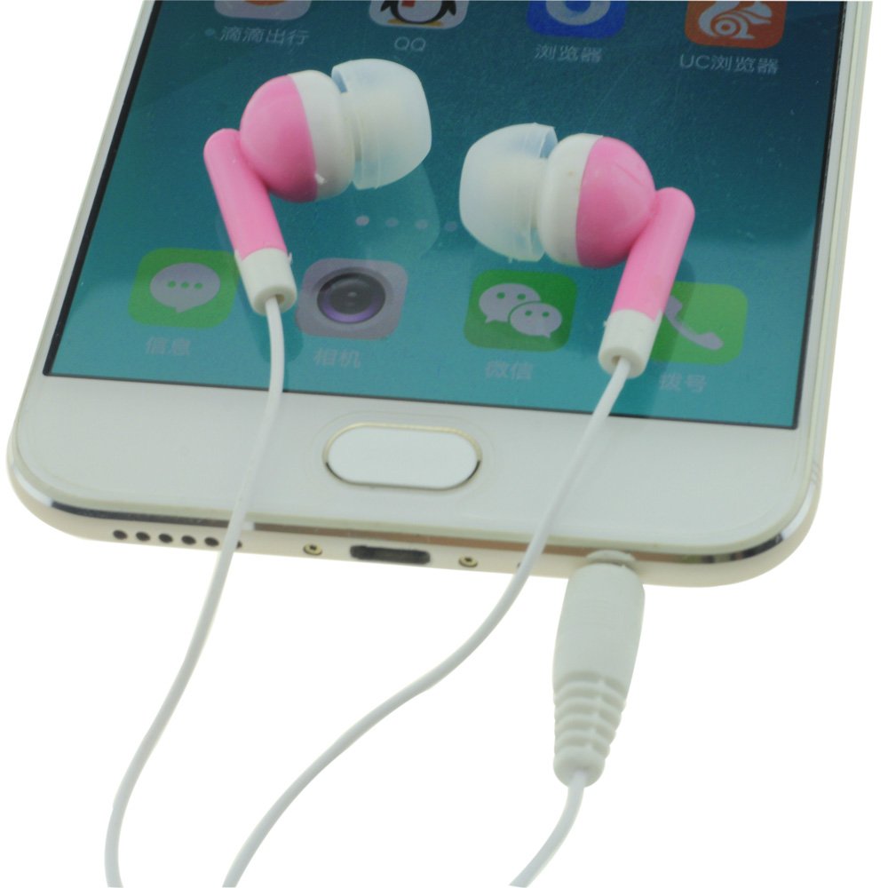 CN-Outlet Wholesale Bulk Earbuds Headphones 100 Pack for iPhone, Android, MP3 Player -Pink