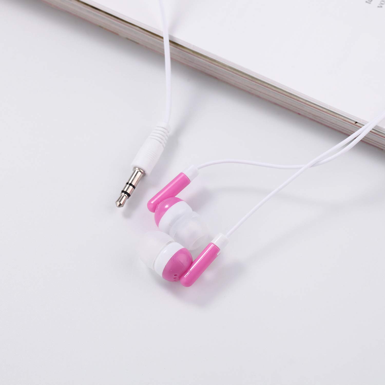 CN-Outlet Wholesale Bulk Earbuds Headphones 100 Pack for iPhone, Android, MP3 Player -Pink