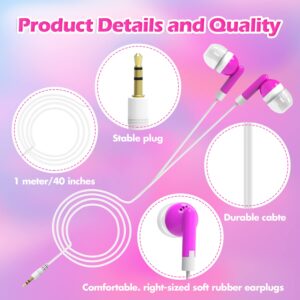 CN-Outlet Wholesale Bulk Earbuds Headphones 100 Pack for iPhone, Android, MP3 Player -Pink