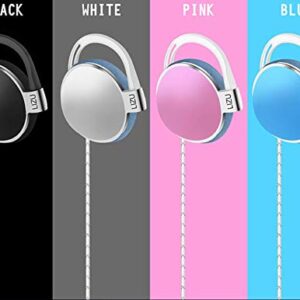 C-YOUNG Clip On Earphones，Over Ear Running Stereophone Headphones for Workout Exercise Gym Compatible for iPhone, Android Mobile Phone, with Microphone and Call Controller Stereo Earphones (Pink)