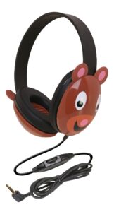 califone 2810-be listening first tm stereo headphone for kids, bear design, pc and apple compatible