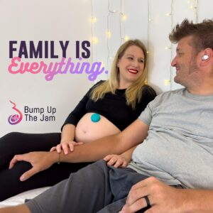 Bump Up The Jam - Baby Bump Headphones (Bluetooth), Safe & Sound Technology (Safe Volume Limit), Skin-Friendly Tape, Dual Speaker (Mom+Baby), Enhanced Bonding with Belly Headphones for Pregnant Women