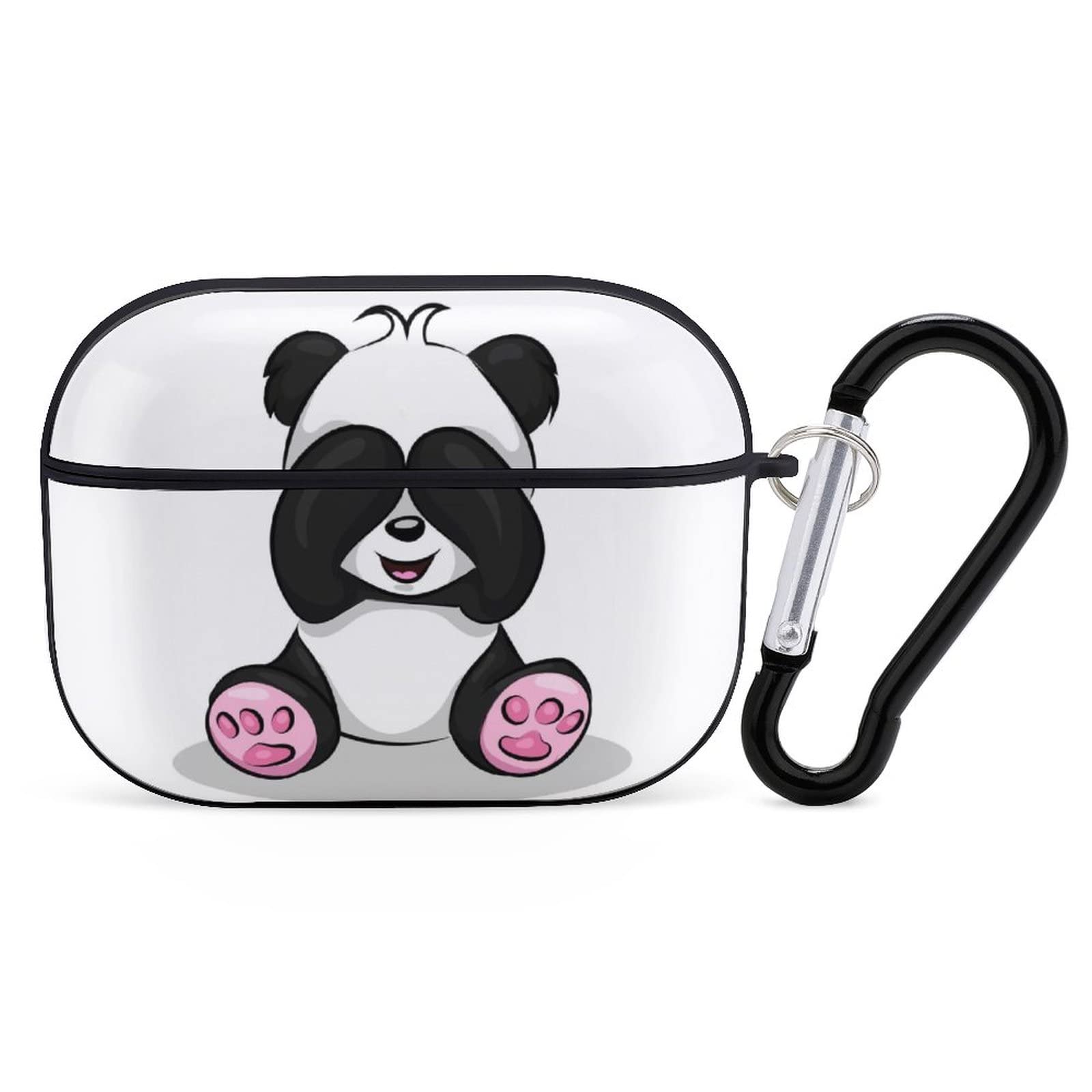 Lovely Cute Panda Print Airpods Pro Case with Key Chain Full Protective Durable Shockproof Wireless Headphone Case PC Hard Case Cover for Apple AirPods Pro Case 2nd/1st Generation