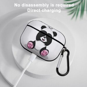 Lovely Cute Panda Print Airpods Pro Case with Key Chain Full Protective Durable Shockproof Wireless Headphone Case PC Hard Case Cover for Apple AirPods Pro Case 2nd/1st Generation