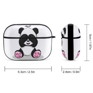 Lovely Cute Panda Print Airpods Pro Case with Key Chain Full Protective Durable Shockproof Wireless Headphone Case PC Hard Case Cover for Apple AirPods Pro Case 2nd/1st Generation