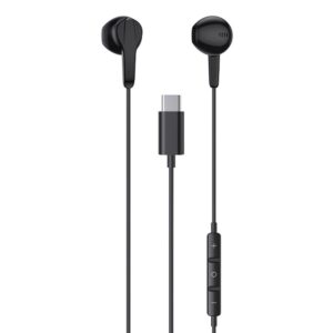 kamon k544 usb-c wired earbuds, magnetic in-ear earphones headphone with mic tangle-free cord, built-in dac chip, powerful bass & crystal clear audio, for mac, ipad pro, samsung galaxy, google (black)