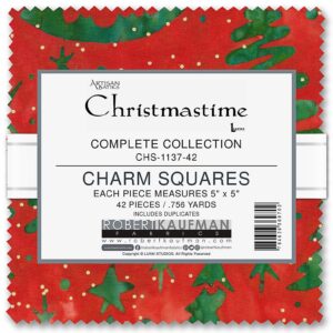 lunn studios artisan batiks christmastime 42 5-inch squares charm pack robert kaufman chs-1137-42