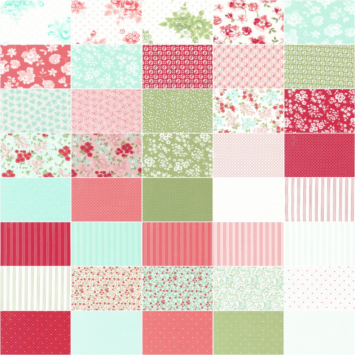 Lighthearted Charm Pack by Camille Roskelley; 42-5" Precut Fabric Quilt Squares