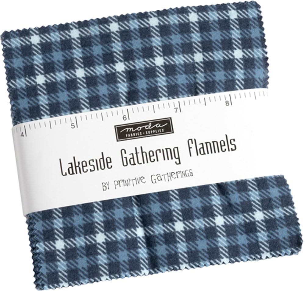 Lakeside Gatherings Flannels Charm Pack by Primitive Gatherings; 42-5" Precut Fabric Quilt Squares