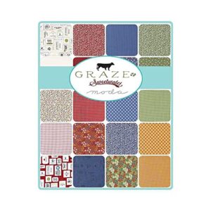 Graze Charm Pack by Sweetwater; 42-5" Precut Fabric Quilt Squares