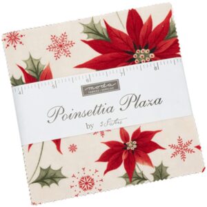 moda fabrics poinsettia plaza charm pack by 3 sisters; 42-5'' precut fabric quilt squares