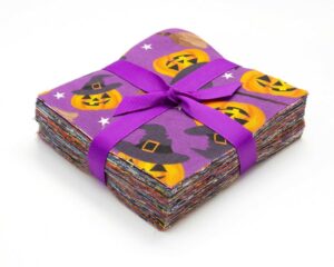 flashphoenix quality sewing fabric - 102 piece halloween 2 pre cut charm pack 5 x 5 inch squares 100% cotton fabric quilt