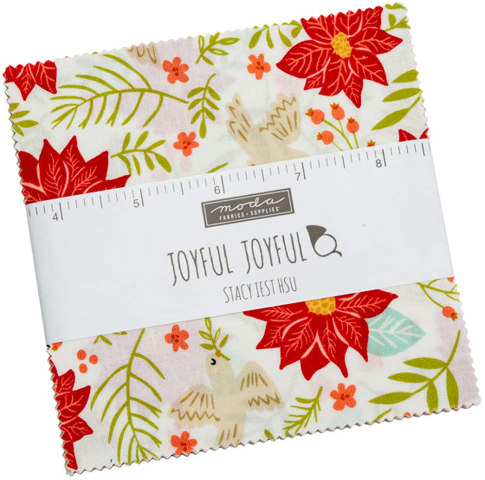 Moda Fabrics Joyful Charm Pack by Stacy Iest HSU; 42-5'' Precut Fabric Quilt Squares