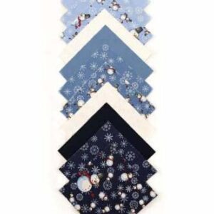 FlashPhoenix Quality Sewing Fabric – 96 Pc Snowman, Snowflake pre-Cut Charm Pack 5 Squares 100% Cotton Fabric Quilt Size: 5x5 Inch