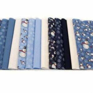 FlashPhoenix Quality Sewing Fabric – 96 Pc Snowman, Snowflake pre-Cut Charm Pack 5 Squares 100% Cotton Fabric Quilt Size: 5x5 Inch