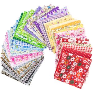 foraineam 300pcs 4" x 4" (10cm x 10cm) 60 designs assorted cotton craft fabric bundle printed patchwork squares for diy sewing quilting scrapbooking