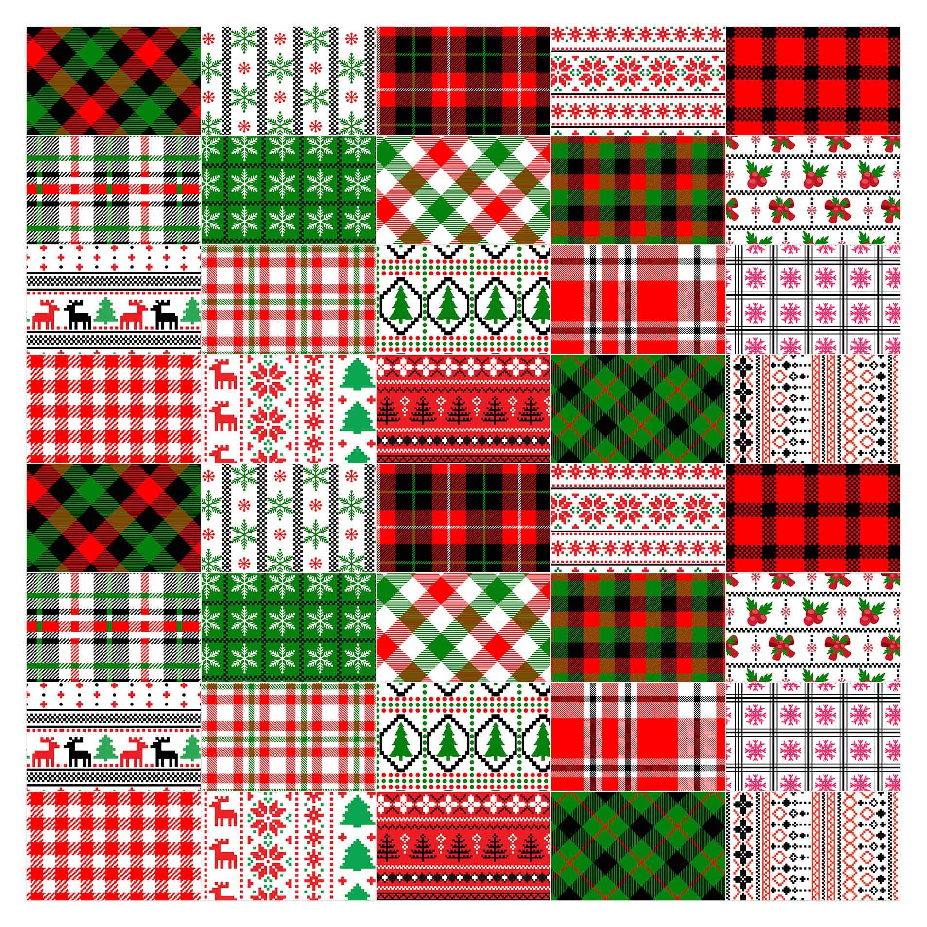 Soimoi Christmas Theme Print Precut 5-inch Cotton Fabric Quilting Squares Charm Pack DIY Patchwork Sewing Craft