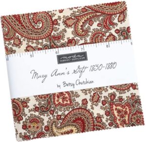 moda fabrics mary ann's gift charm pack by betsy chutchian; 42-5 inch precut fabric quilt squares, 5 inches (31630pp)